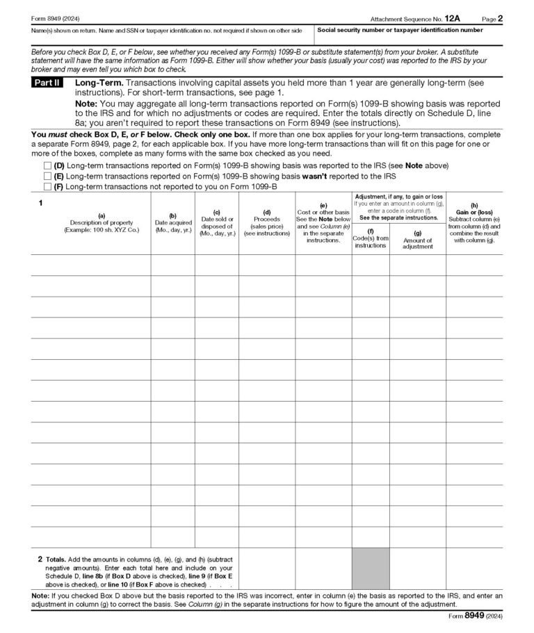 Who Should Use IRS Form 8949?