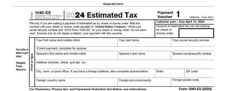 Quién debe presentar el formulario 1040-ES del IRS