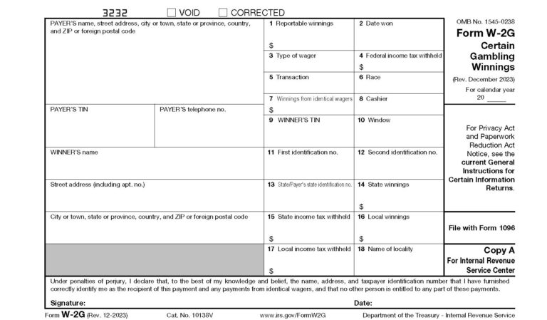 What Do I Do With IRS Form W-2G?