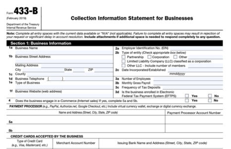 Understanding IRS Form 433-B