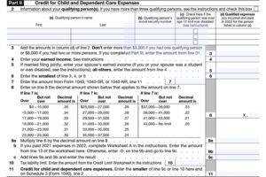 IRS Form 2441, Child and Dependent Care Expenses