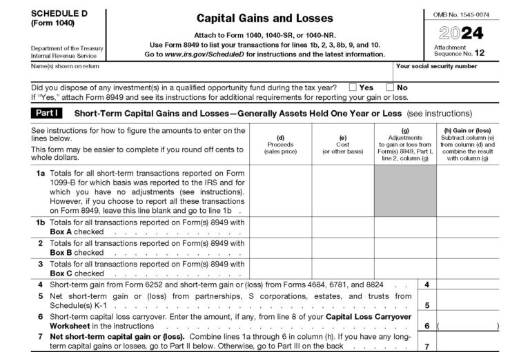 How to Complete IRS Schedule D (Form 1040)