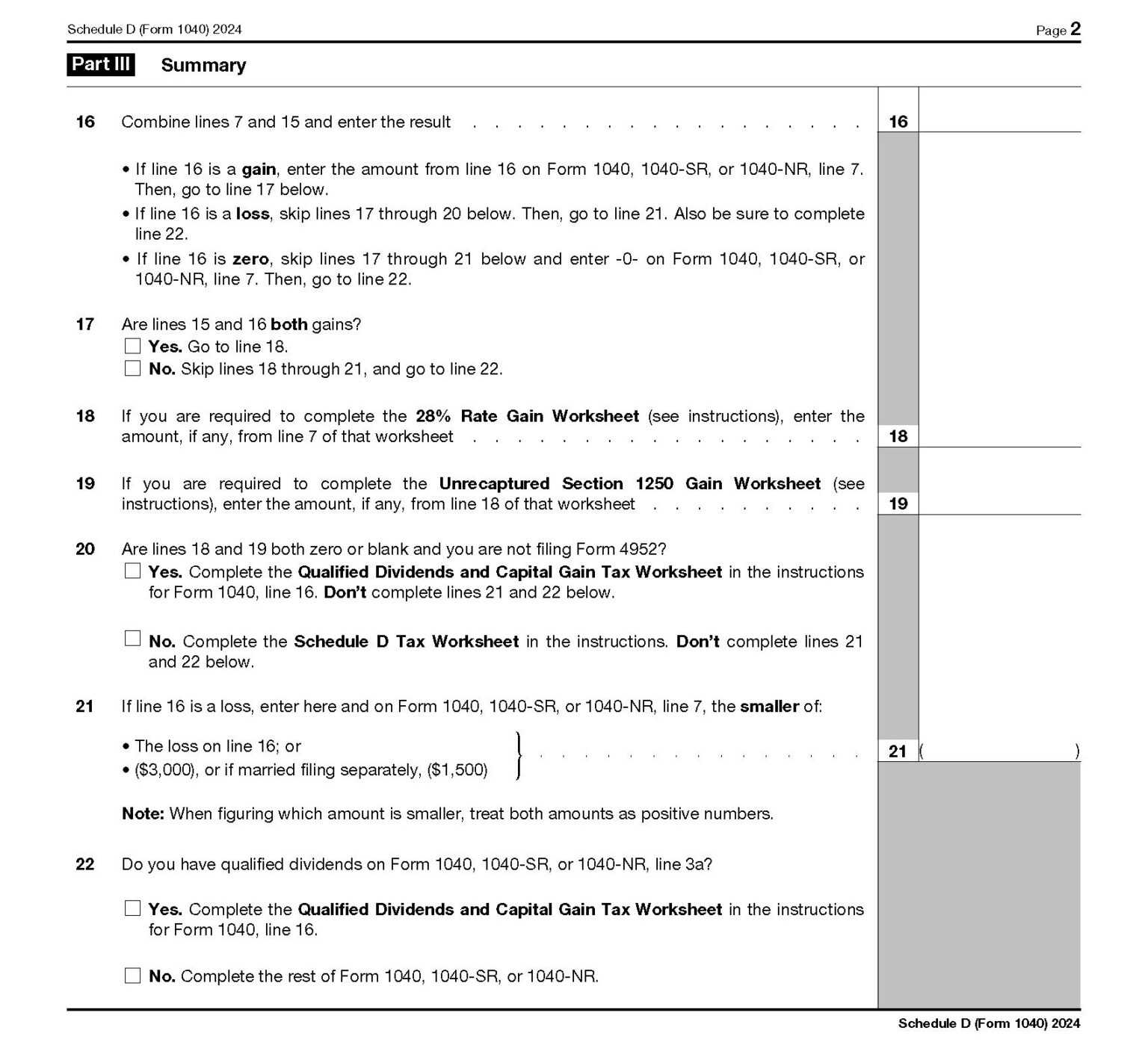 How to Complete IRS Schedule D (Form 1040)
